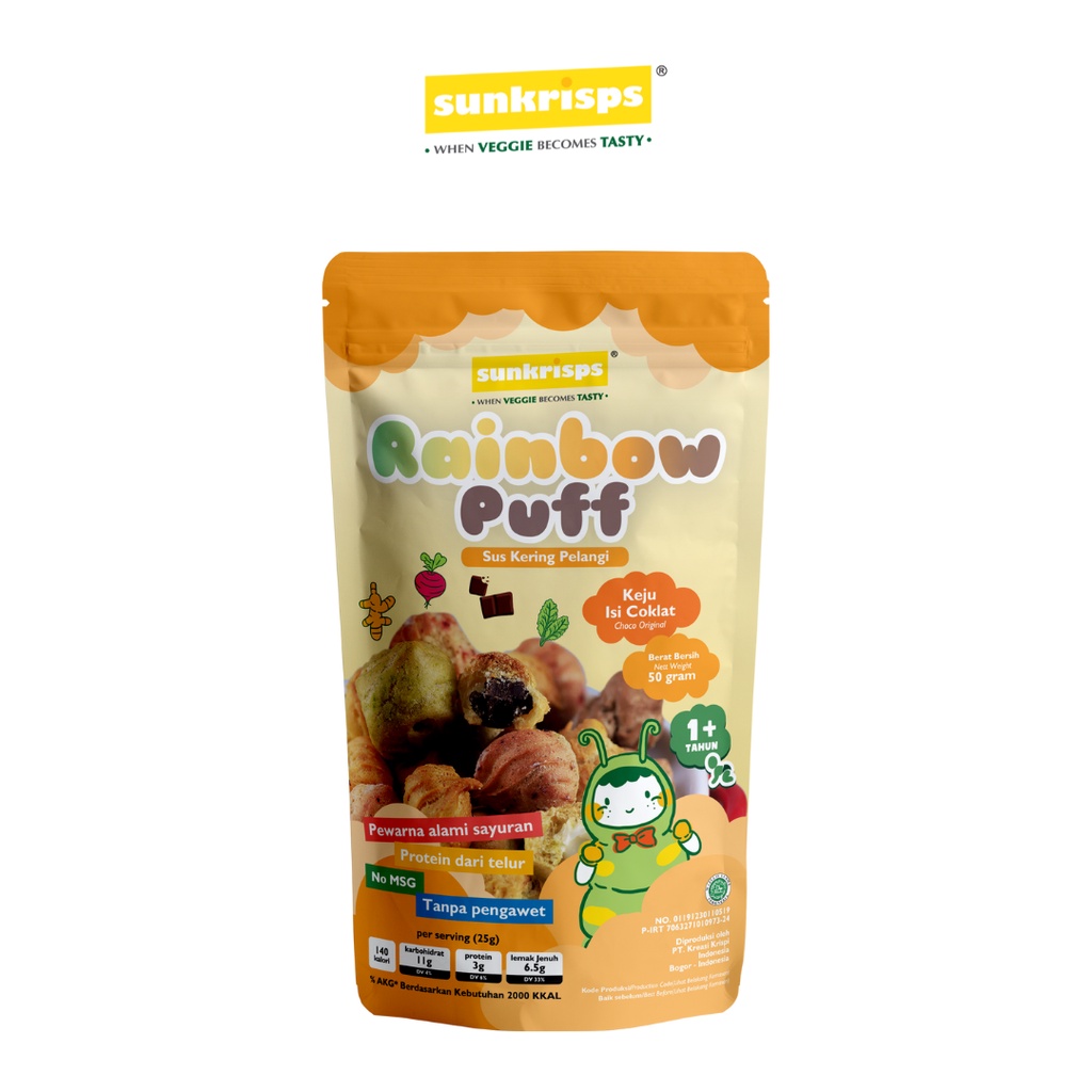 Jual Rainbow Puff Choco Cheese | Sus Kering Pelangi Cokelat Rasa Keju ...
