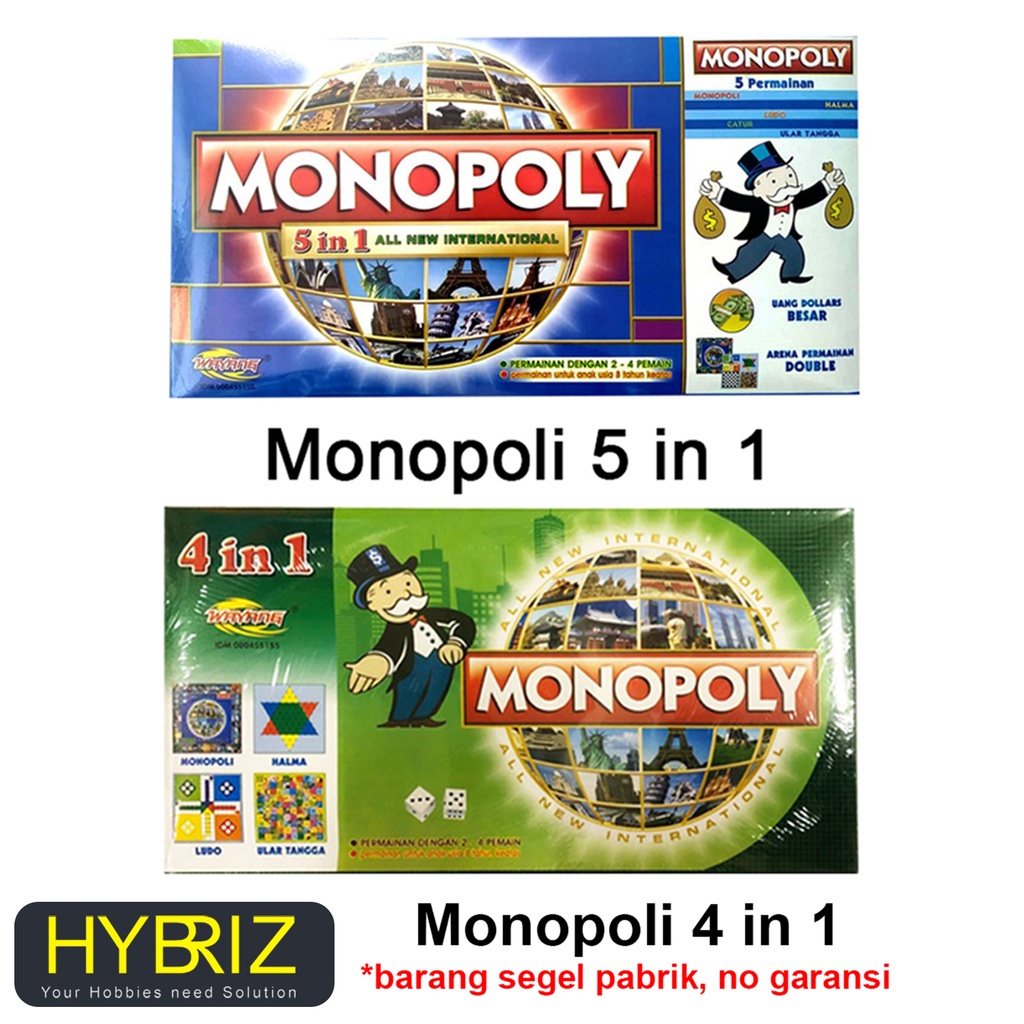 Jual Monopoly 5 in 1 (Monopoli, Ludo, Ular Tangga, Catur, Halma ...