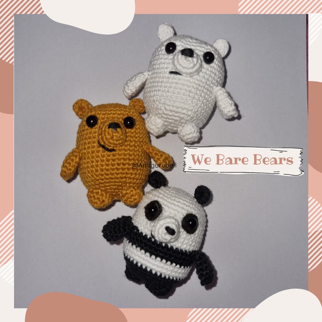 Jual Boneka Rajut / Gantungan Kunci We Bare Bears (amigurumi) | Shopee ...