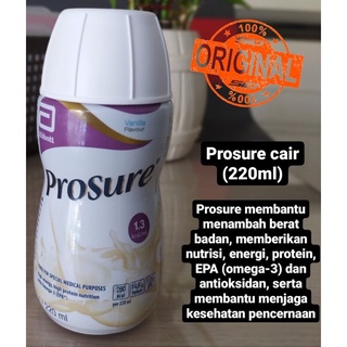 Jual Susu Abbott Prosure cair rasa vanila 220ml - original | Shopee ...
