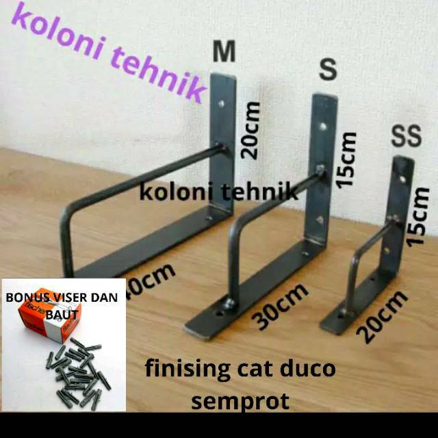 Rak susun penyangga kayu siku dinding penahan kayu | Shopee Indonesia