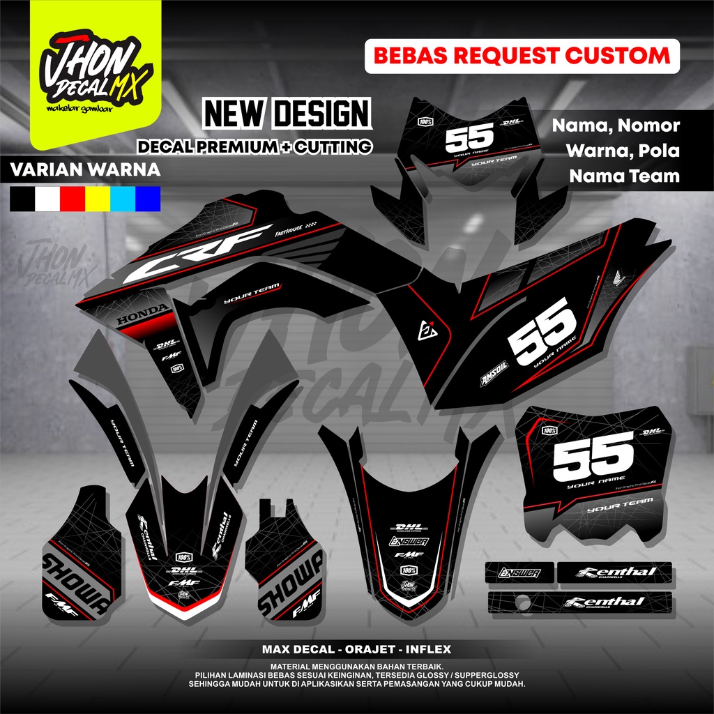 Jual DECAL CRF HITAM DECAL CRF 150 L Full Body Simple Minimalis Keren ...