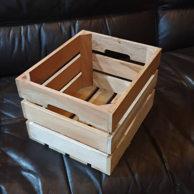 wooden crate box kotak penyimpanan peti kayu 31cm x 26cm x 20,5cm ...