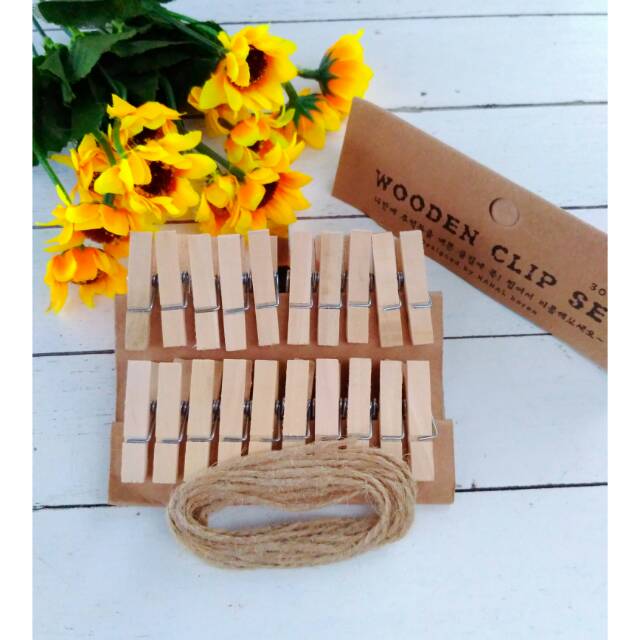 Jual Wooden clip / penjepit / klip kayu / jepitan kayu / 3,5 cm per set ...