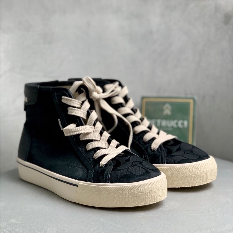 Jual COACH HIGH TOP SNEAKERS SHOES ORIGINAL SEPATU COWO BRANDED ...