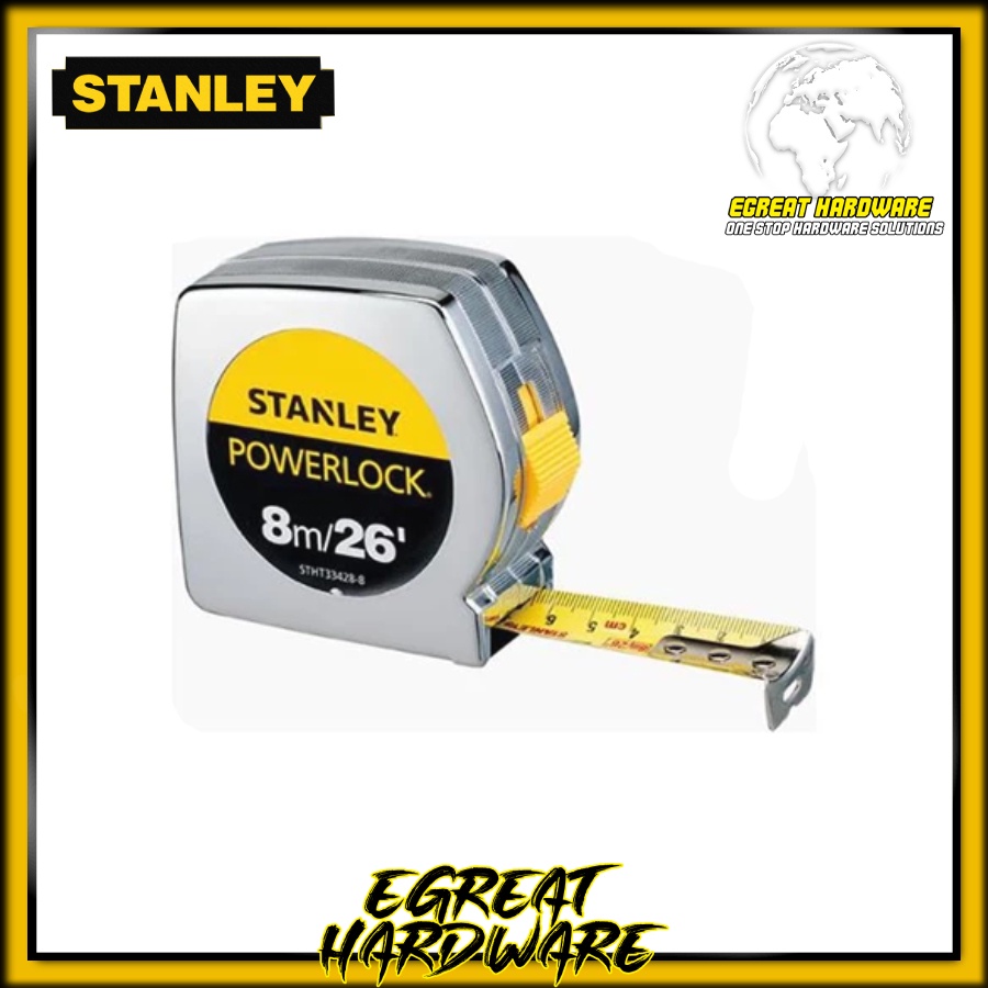 Jual Meteran Stanley 8 Meter 33-428 Powerlock Measuring Tape Heavy Duty ...