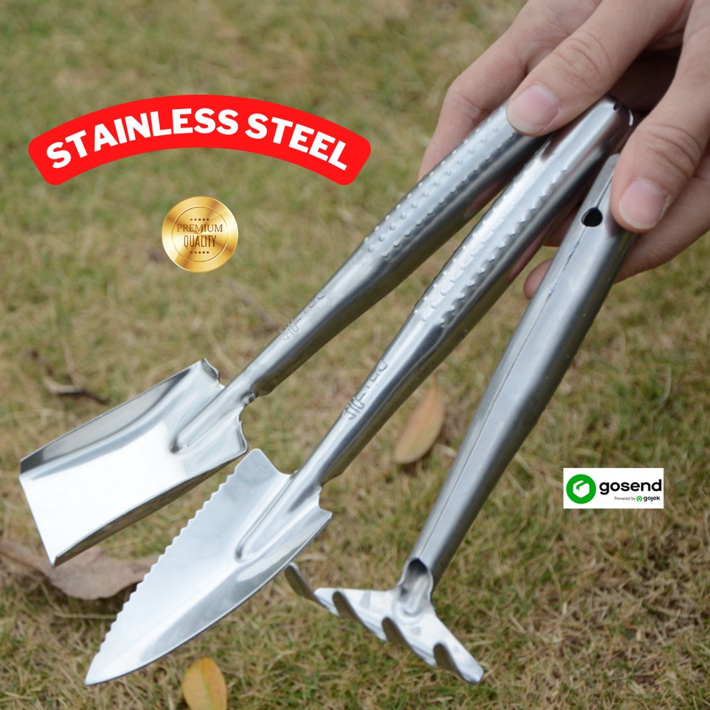 Jual #2. Sekop Taman Skop Tanaman Mini Stainless Steel 3 In 1 Original ...