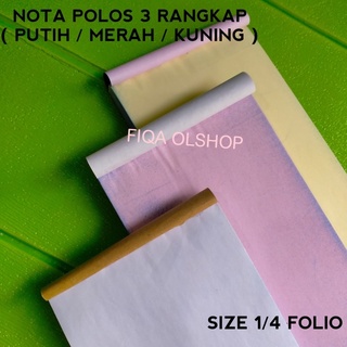 Jual NOTA POLOS NCR 1/4 FOLIO 3 RANGKAP (PUTIH/MERAH/KUNING) | Shopee ...