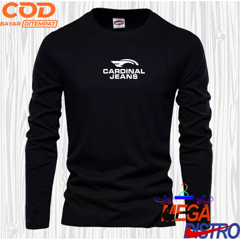 Jual Baju Kaos Lengan Panjang Premium Distro Cardinal Jeans Text PUTIH ...