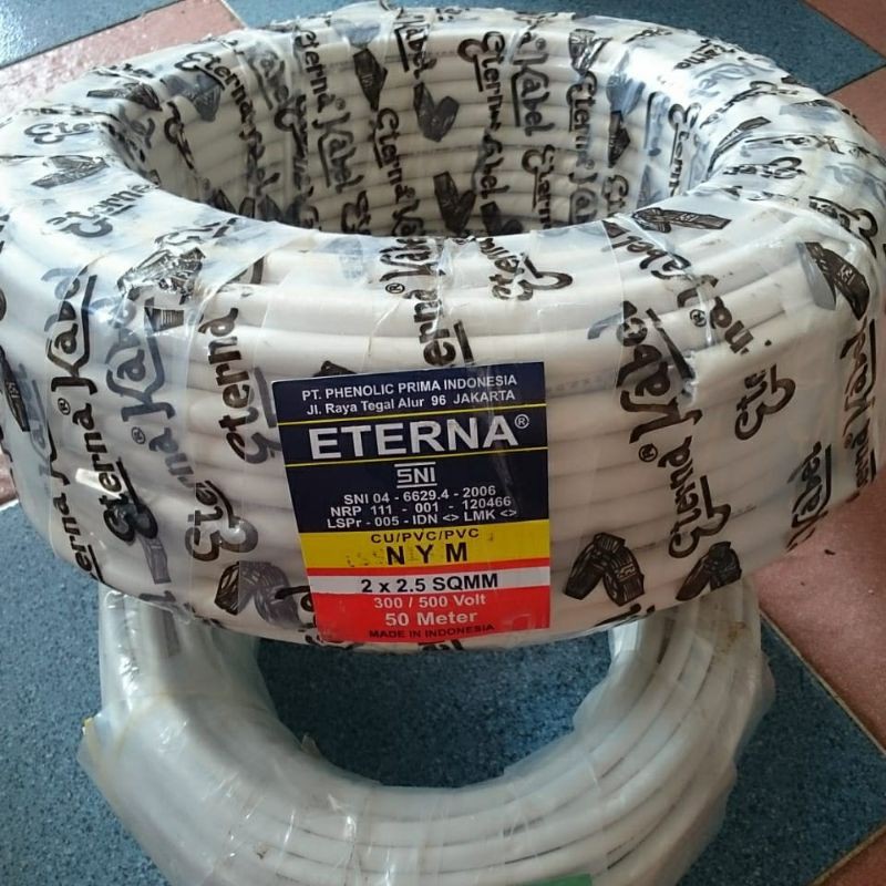 Jual Kabel Eterna NYM 2X2,5 Kabel listrik eterna 2x2,5 per roll 50 meter | Shopee Indonesia