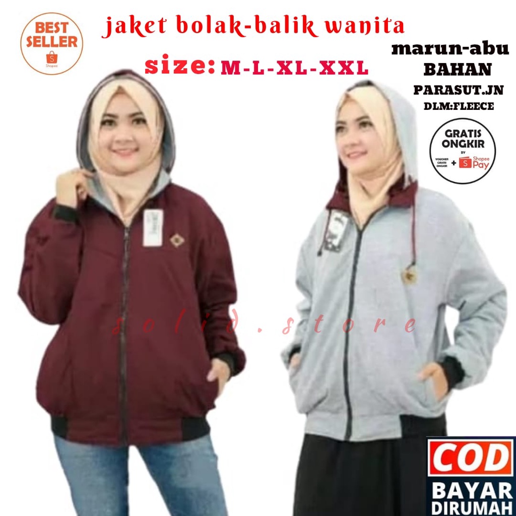 Jual Jaket Parasut wanita/jaket bolak balik wanita/jaket cewek/jaket ... Jual Jaket Parasut wanita/jaket bolak balik wanita/jaket cewek/jaket ...