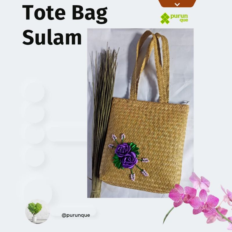 Jual Tote Bag Sulam (Tas Anyaman Purun Wanita Fashionable) | Shopee ...