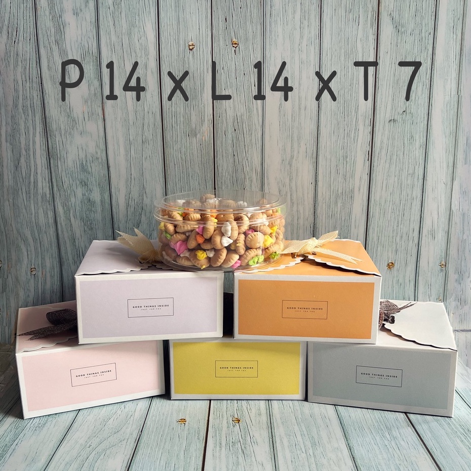 Jual Gift Box ukuran 14x14 PENDEK Kotak Kue Pastel Box Cake Roti Kering ...