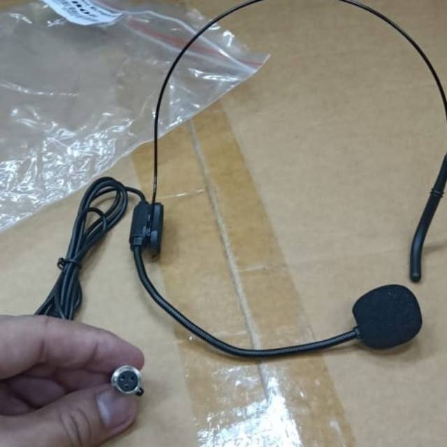 Jual Mic Headset/Bando Kabel Jack colokan Kaki Lubang Pin 3 warna hitam ...