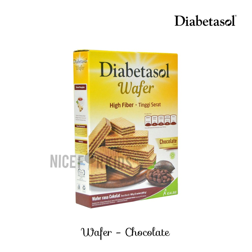 Diabetasol Wafer Snack / Camilan sehat tinggi serat rasa coklat bagi ...