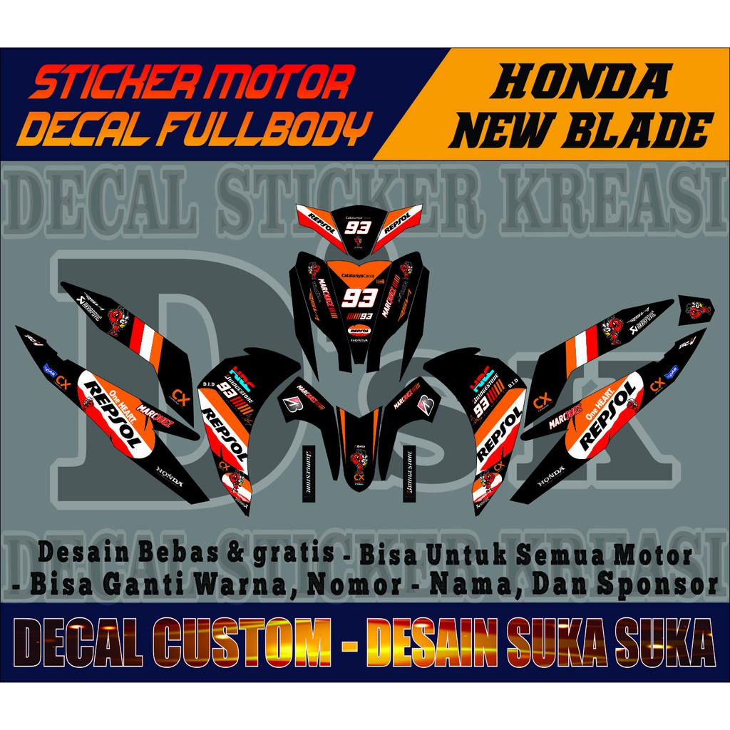 Jual stiker blade decal blade stiker motor blade decal blade new stiker ...