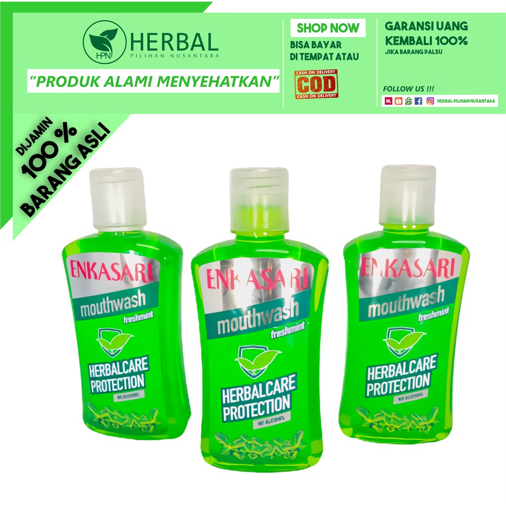 Jual Enkasari Moutwash Herbalcare Protection 250 ml | Shopee Indonesia
