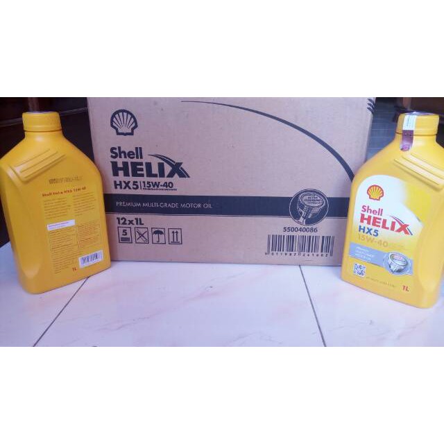 Jual SHELL HX5 1L OLI SHELL HELIX HX5 1L 15W-40 1 DUS ISI 12 BOTOL ...
