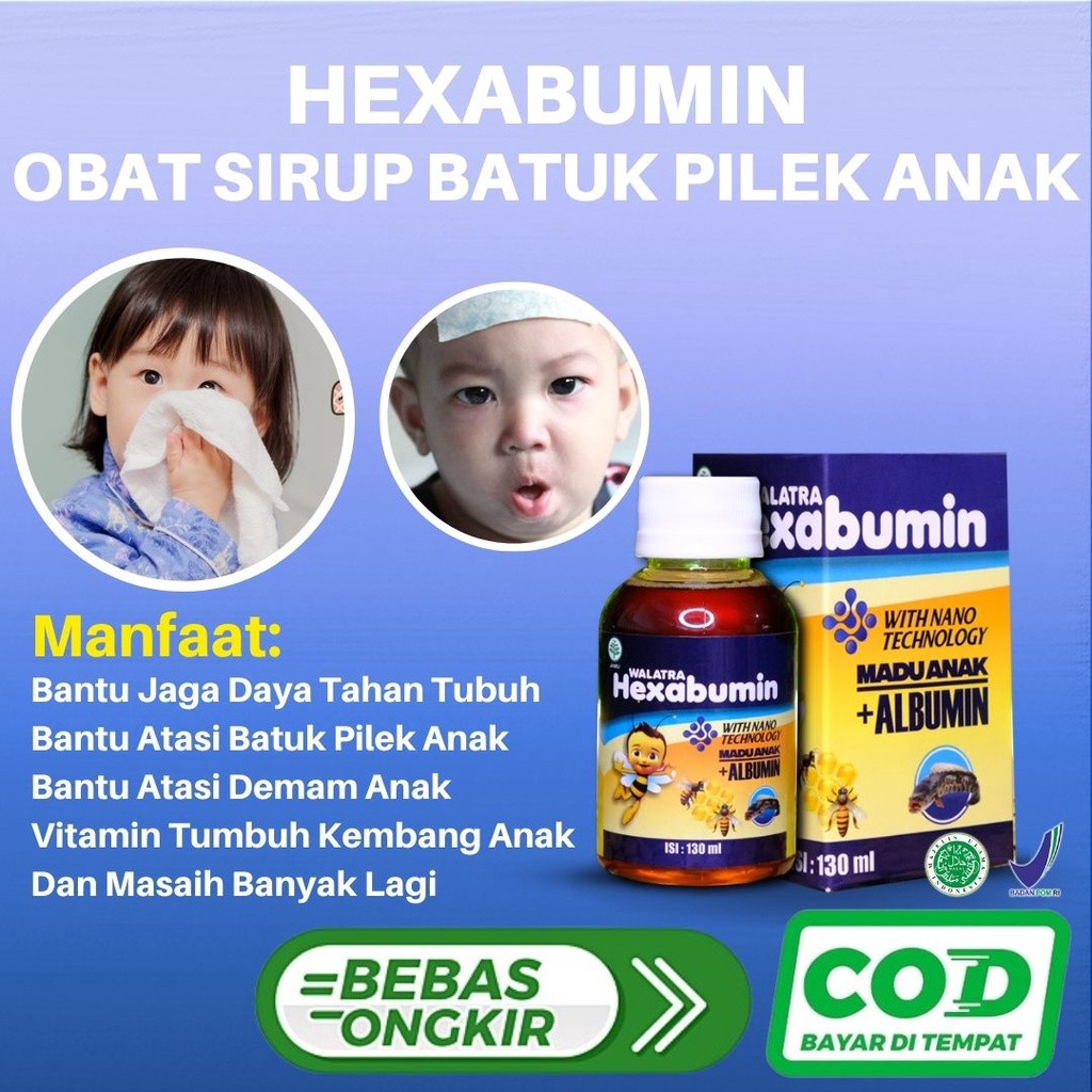Jual Obat Sirup Batuk Pilek Anak Hexabumin 130ml Sudah BPOM & HALAL MUI ...