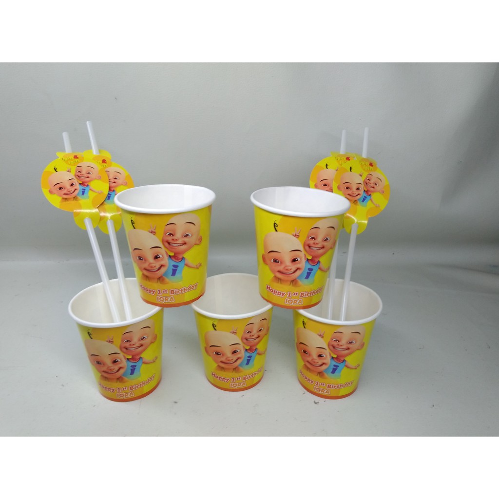 gelas kertas upin ipin / paper cup upin ipin / gelas kertas custom upin ...