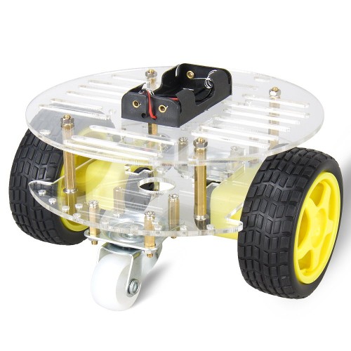 2WD Smart Car Sumo Caster Robot Round Chassis Arduino Kit 2 Layer ...