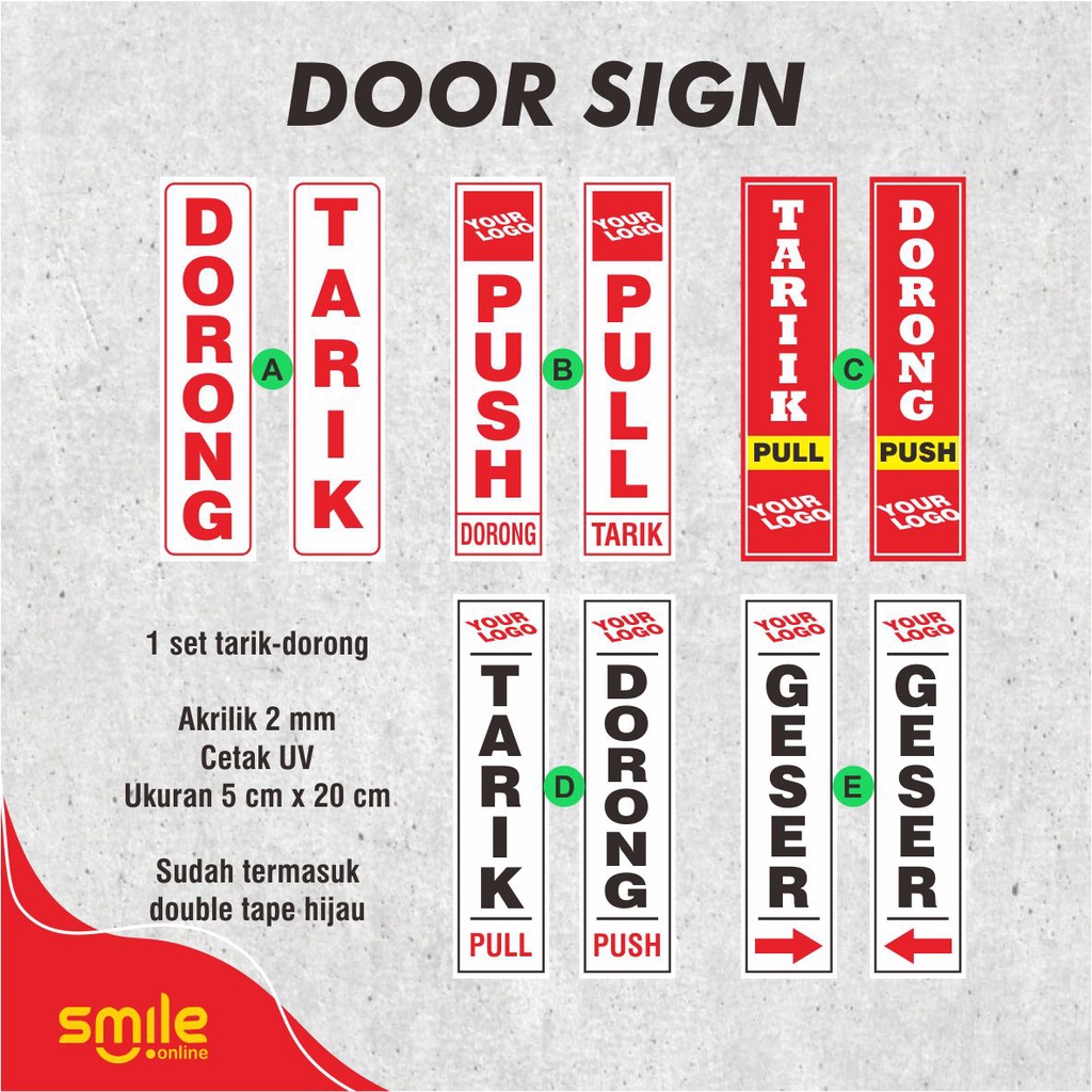 Jual Door Sign Akrilik | Sign Pintu Masuk Keluar | Sign Push Pull ...