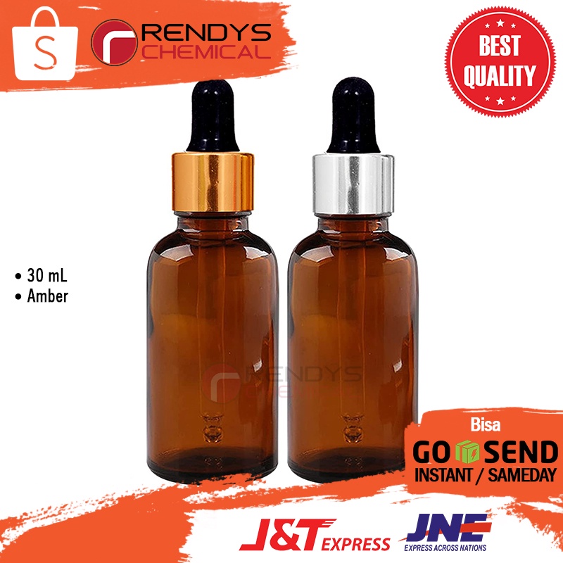 Jual Botol Pipet Kaca Tebal Amber 30ML / Glass Bottle Pipette 30 ML ...