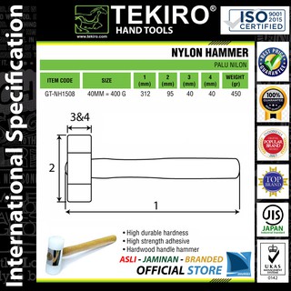 Jual Palu Nilon 40 mm ≈ 400 gram / Nylon Hammer Godam Martil Pukul ...