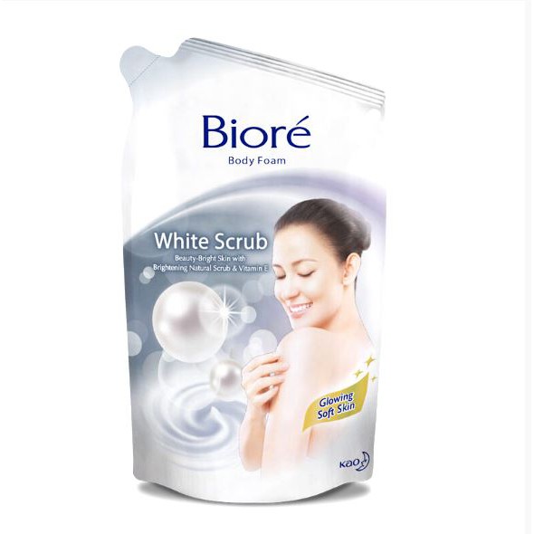 Jual Biore Body Foam Bright White Scrub Pouch 450ml Indonesia|Shopee Indonesia