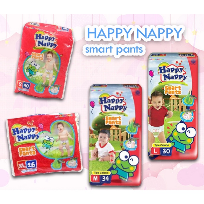 Jual Happy Nappy Smart Pants S40/M34/L30/XL26 Popok Celana happy Nappy ...