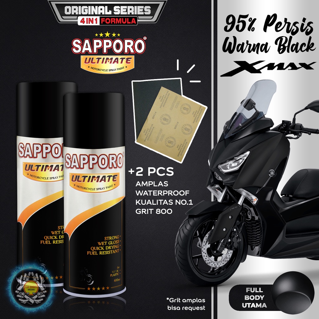 Jual PAKET HITAM XMAX SAPPORO ULTIMATE 4 IN 1 OY01 MATTE BLACK YAMAHA ...