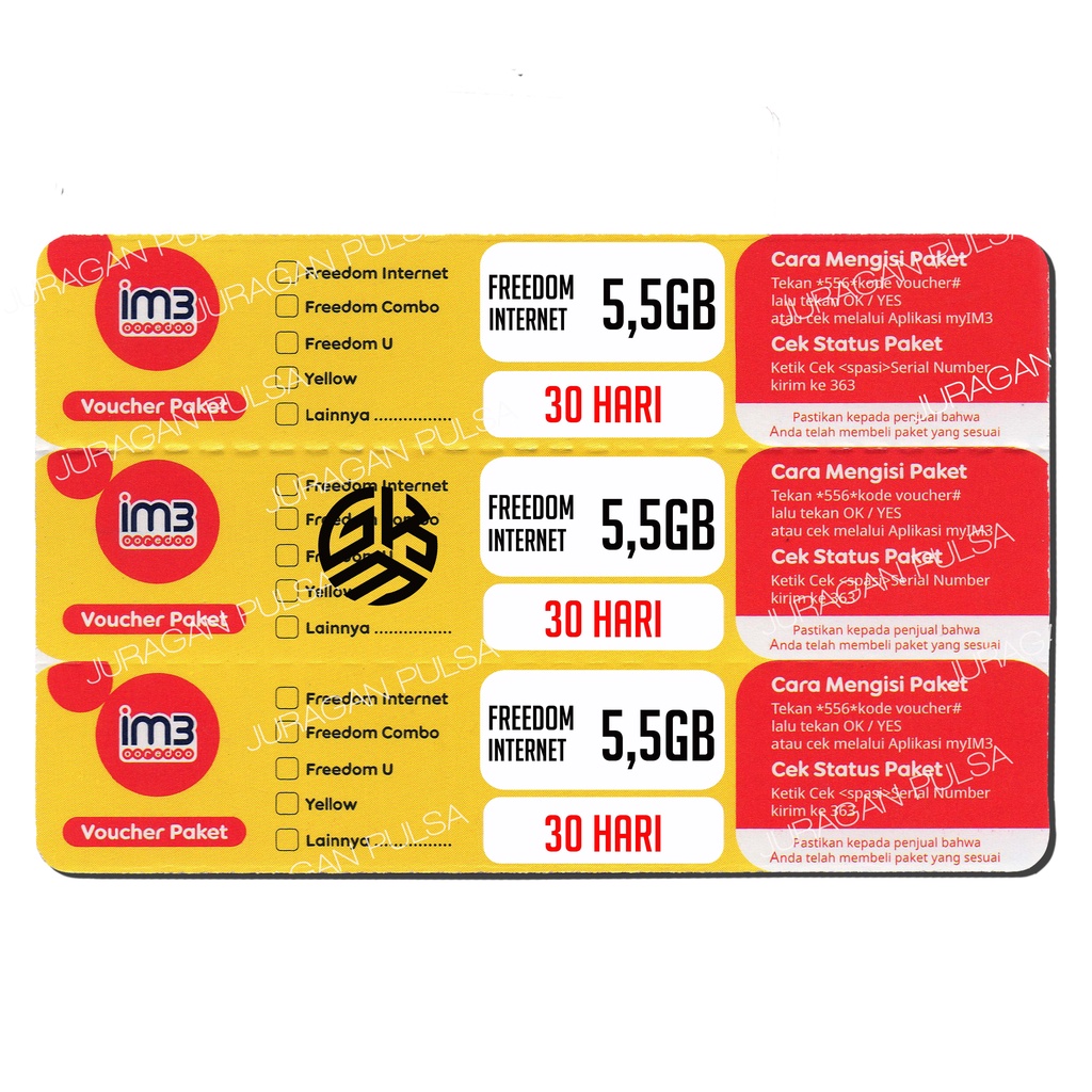 Jual [PRODUK BARU] Voucher Indosat 5,5GB Freedom Internet 30Hari ...