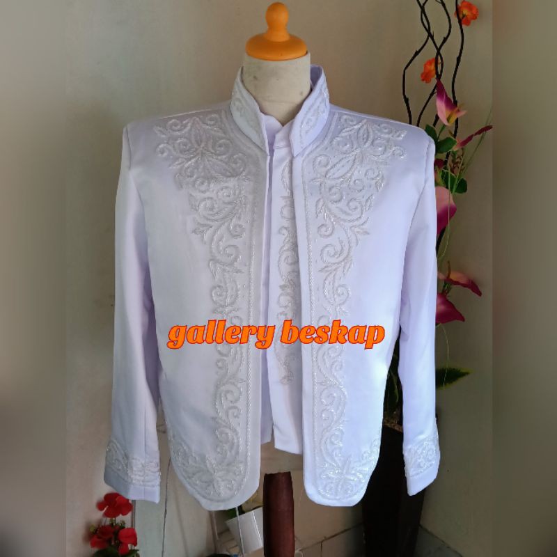 Jual READY beskap pengantin jawa putih bersih / beskap kroak / beskap ...