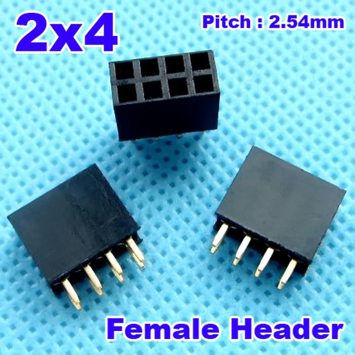 Jual 2x4 Pin Double Row Female Header 2.54mm Pitch untuk ESP-01 NRF24L01 | Shopee Indonesia