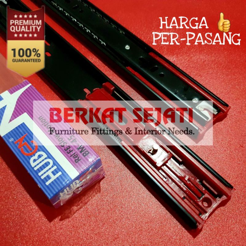Jual Rel Laci Double Track HUBEN Slowmotion Slow Motion Full Extension ...