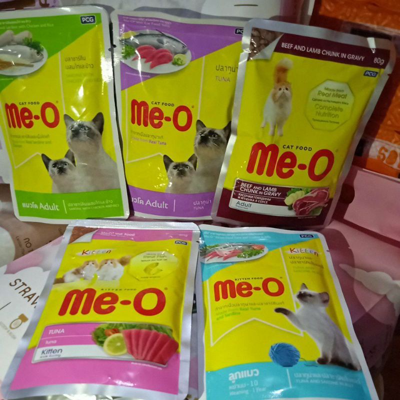 Jual meo sachet pouch wetfood all varian 80gr - makanan basah sachet ...
