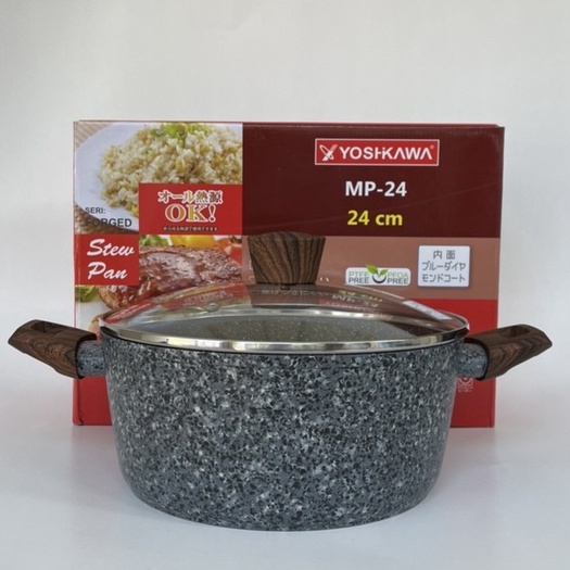 Jual Marble Pan / Stew Pan Panci Serba guna +tutup kaca Yoshikawa MP ...