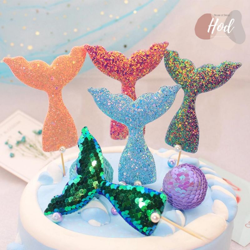 Jual Topper Mermaid Tail Glitter / Sequinn Kue Bentuk Ekor Duyung Bahan ...
