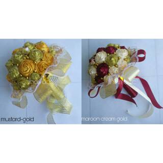 Jual Buket Bunga Satin / Hand Bucket Wedding / Bunga Tangan Pengantin ...