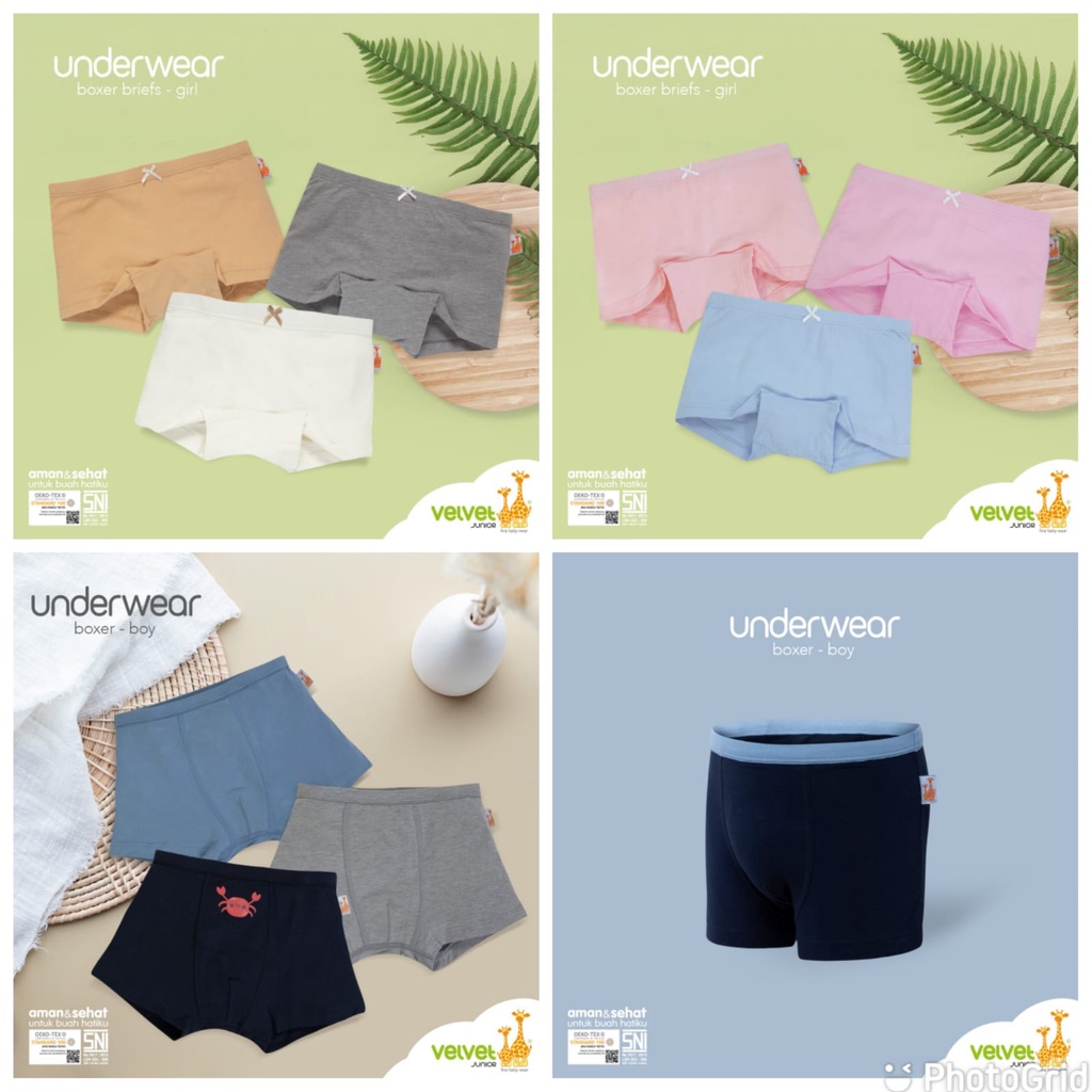 Jual VELVET JUNIOR BOYS BOXER BRIEF UNDERWEAR 3PCS | Shopee Indonesia