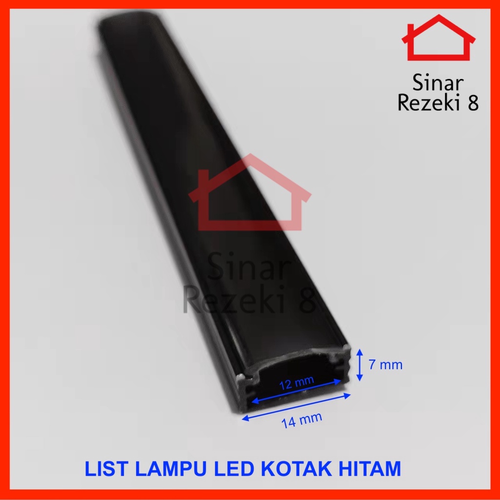 Jual List Lampu LED Strip HITAM 3 METER / List Rel Lampu Rumah Cover ...