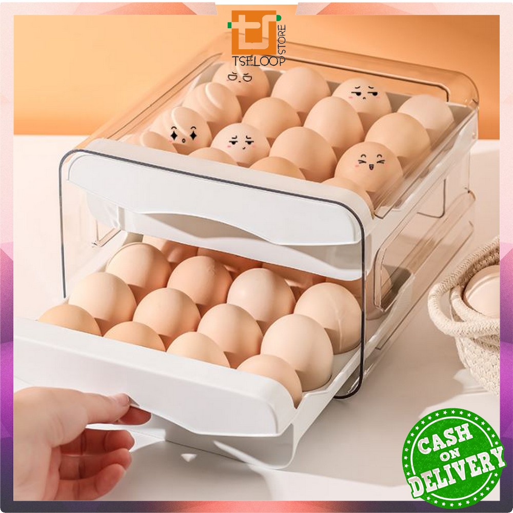 Jual OFM-C410 Tempat Telur 2 Tingkat Egg Storage Box Organizer / Rak ...