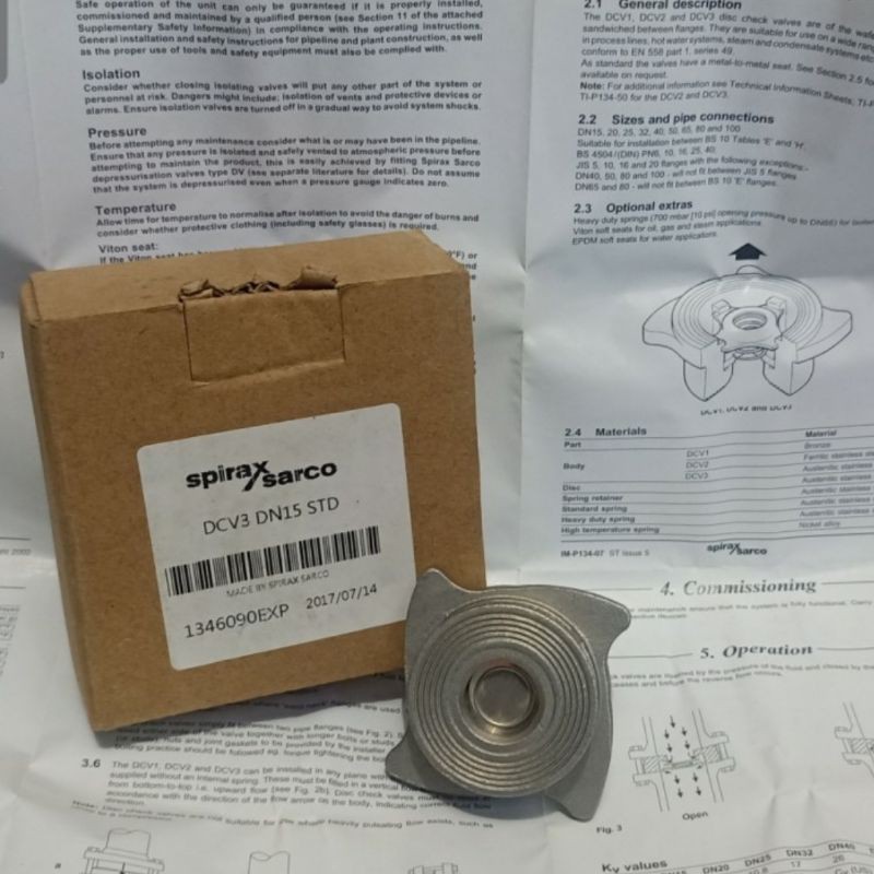 Jual SPIRAX SARCO DCV3-DN15 STD Check Valve Disk Assembly Indonesia ...