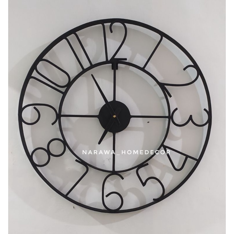 Jual JAM BESI JUMBO MODEL ANGKA /JAM BESAR/ JAM DINDING BESAR D60 CM ...