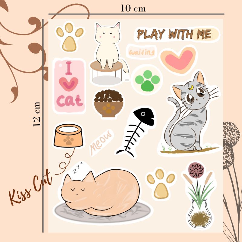 Jual stiker aestetik | sticker tumblr | stiker kucing set | Shopee ...