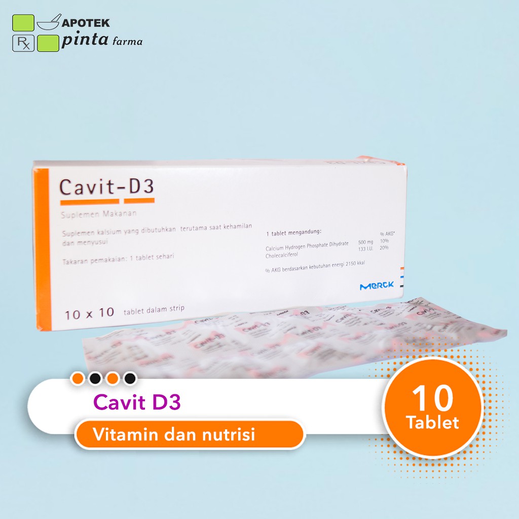 Jual CAVIT D3 STRIP ISI 10 TABLET SUPLEMEN KALSIUM VITAMIN KESEHATAN ...