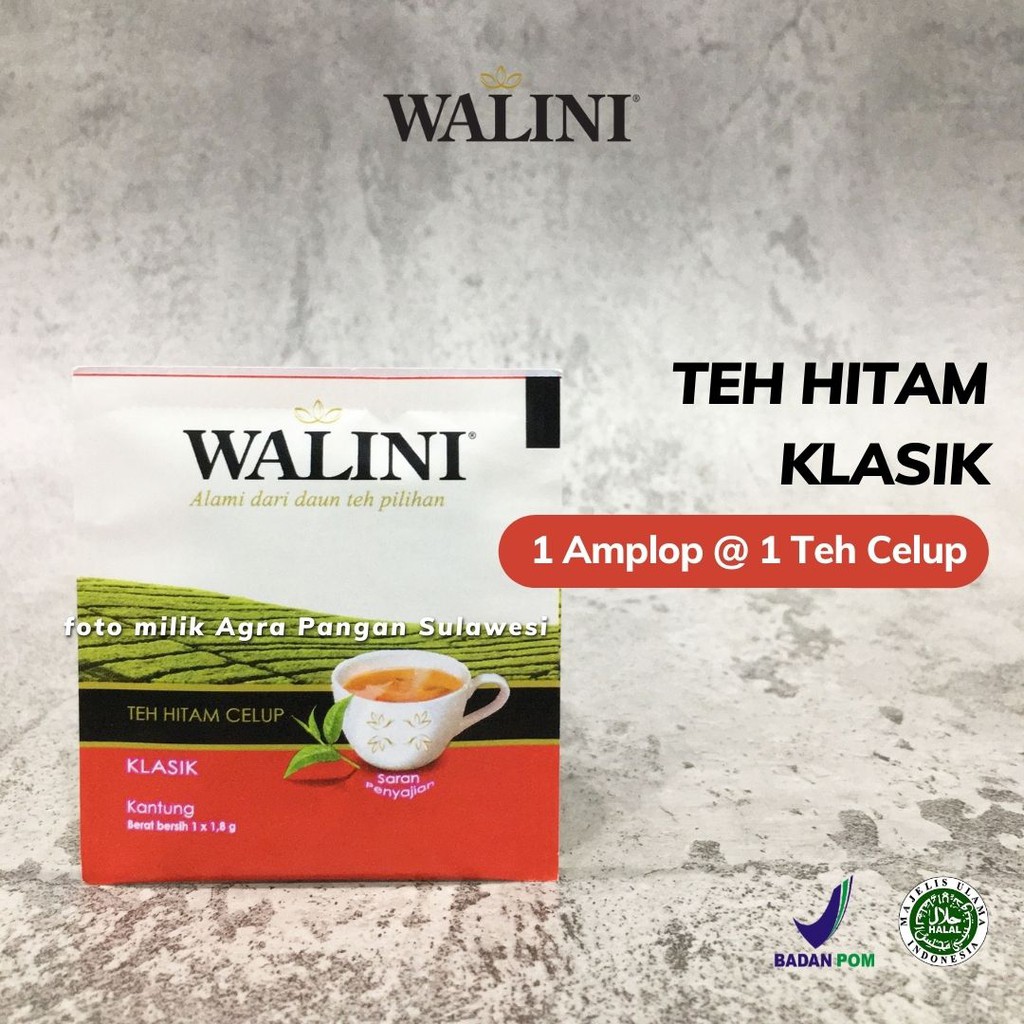 Jual Teh Hitam Klasik WALINI 1 Amplop | Black Tea Teh Celup Klasik ...