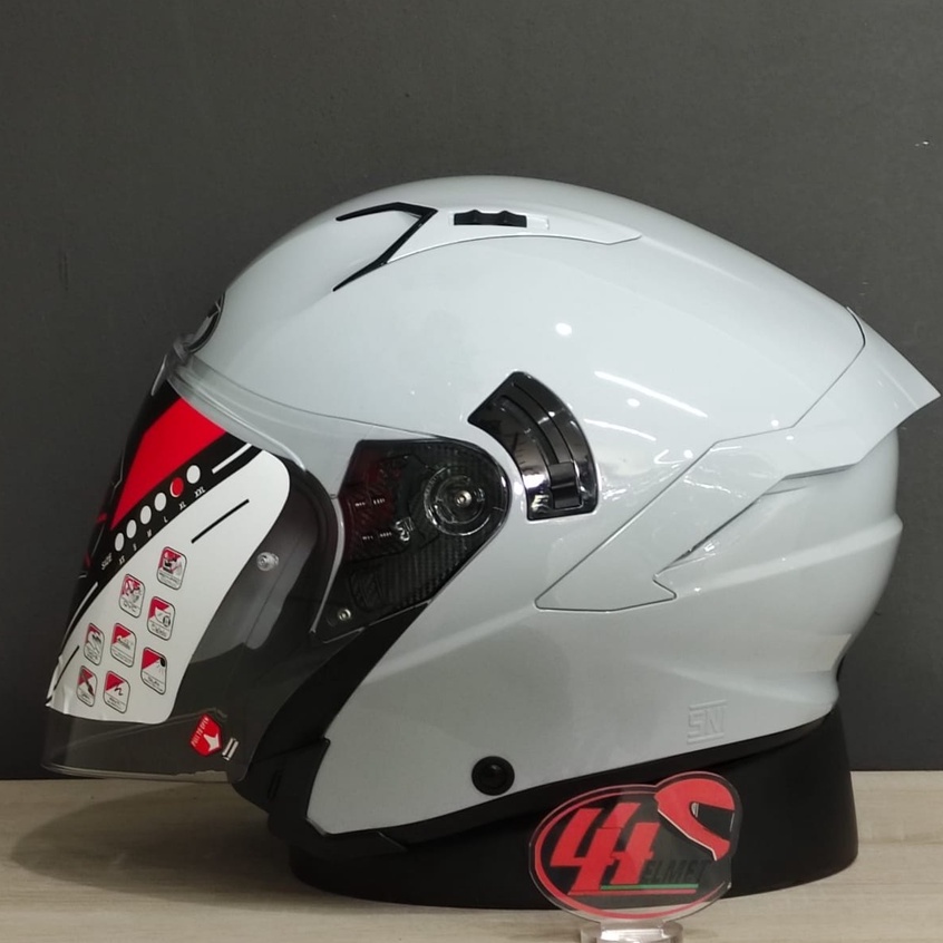 Jual KYT NFJ Solid Grey Gloss Helm Half Face Premium Double Visor ...