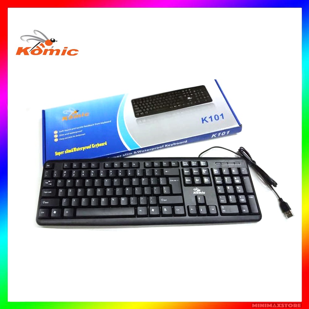 Jual Komic Keyboard K101 USB Waterproof Standard Fullsize Office ...