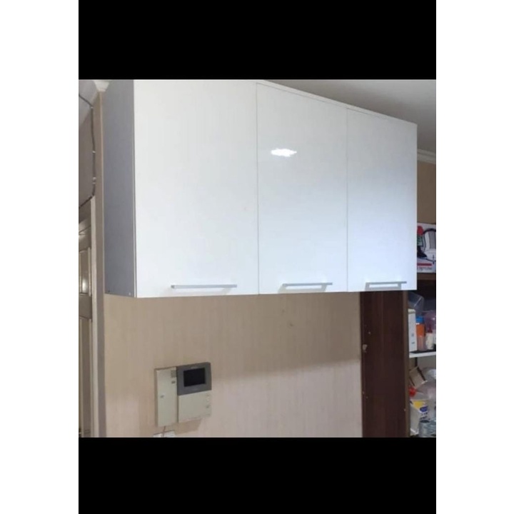 Jual RAK PIRING LEMARI GANTUNG KITCHEN SET ATAS TERLARIS PUTIH GLOSSY ...
